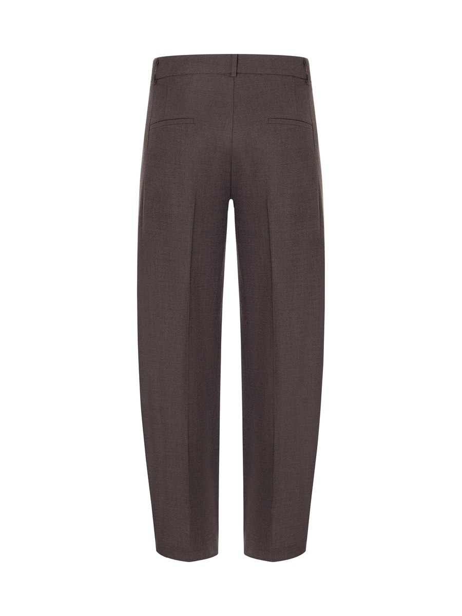 Cambio Elyssa brun bukse med lange vide rette ben – Belloshop